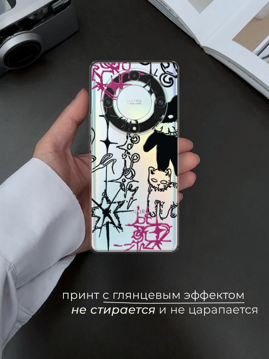 Чехол на Honor X9A / Хонор X9A с принтом "Готические котики" — фото 1