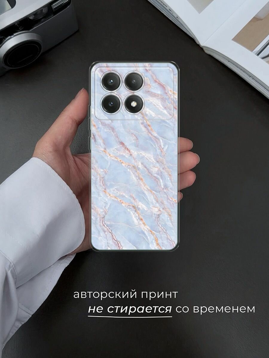 Чехол на Xiaomi Poco X6 PRO 5G / Поко X6 Про 5G с принтом "Сиреневый мрамор" — фото 1