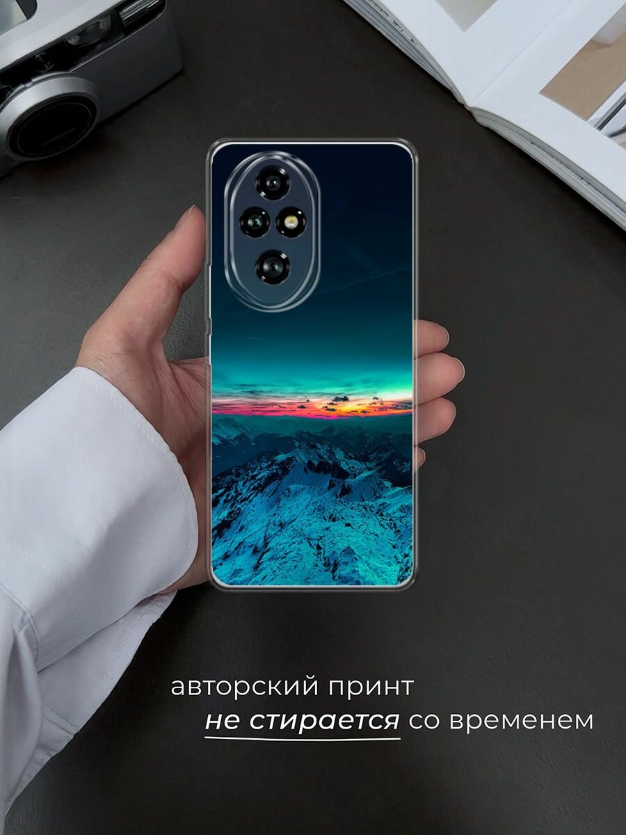 Чехол на Honor 200 Pro / Хонор 200 Про с принтом "Закат в горах" — фото 1