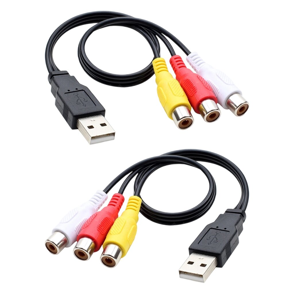 Подключите USB-адаптеры к 3RCA, длина шнура 25 см для телевизоров, компьютеров и игровых консолей для AV-подключения
