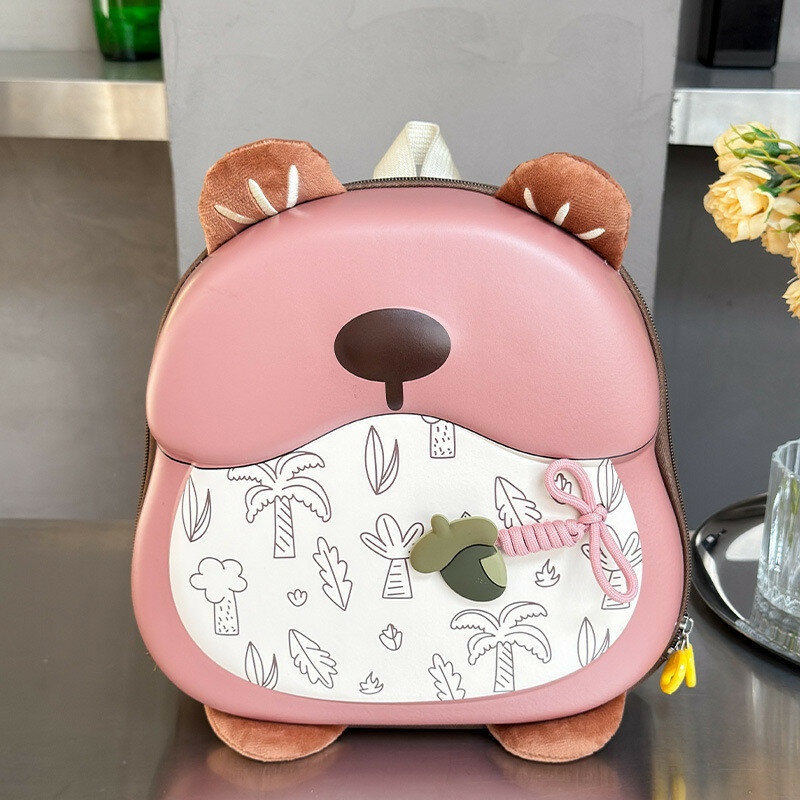 Рюкзак charming simple design kids backpack для мальчиков и девочек с милым мультяшным стилем, коричневый