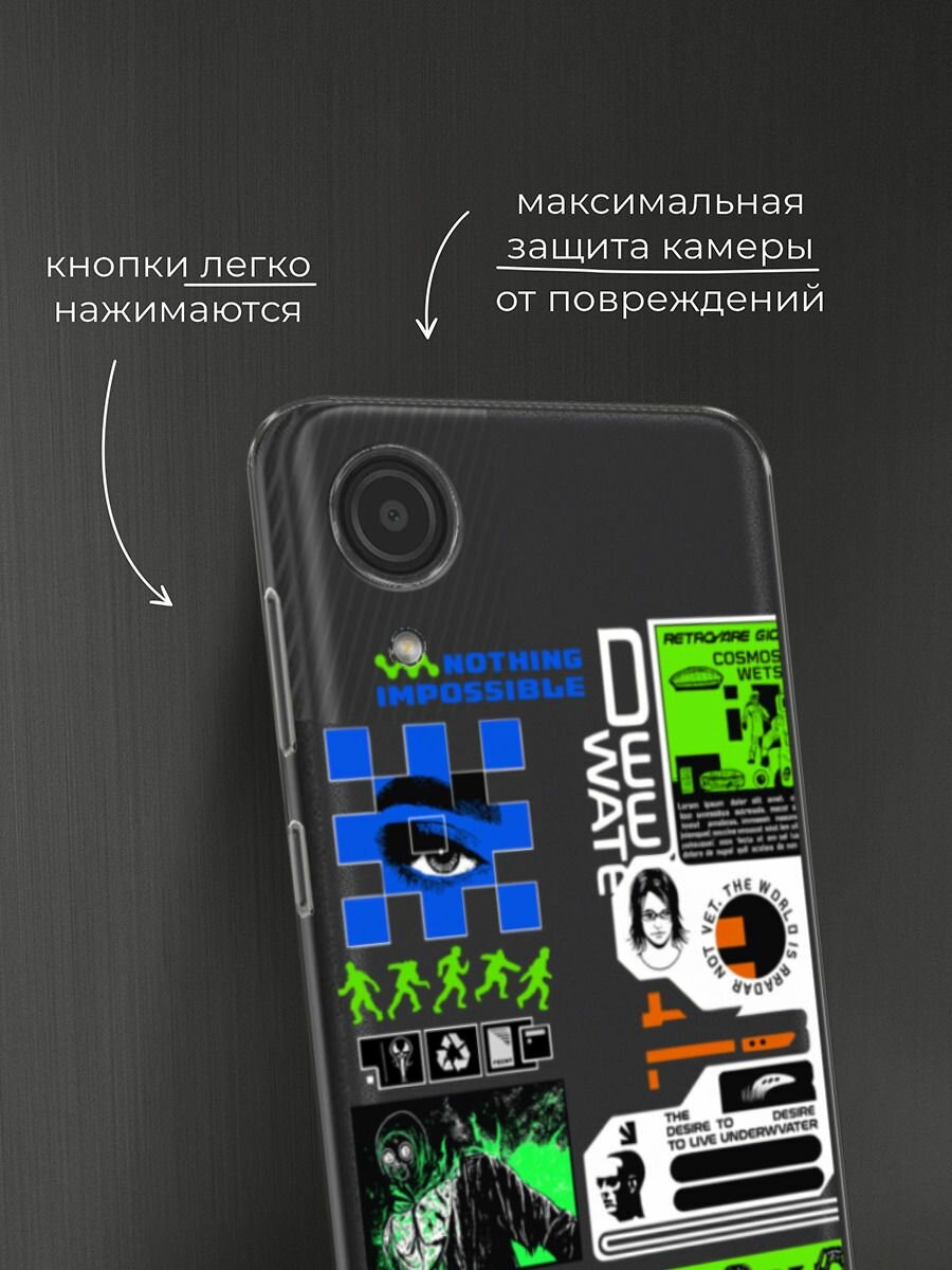 Чехол на Samsung Galaxy A03 Core / Самсунг Галакси А03 Core с принтом "Nothing impossible", прозрачный — фото 1