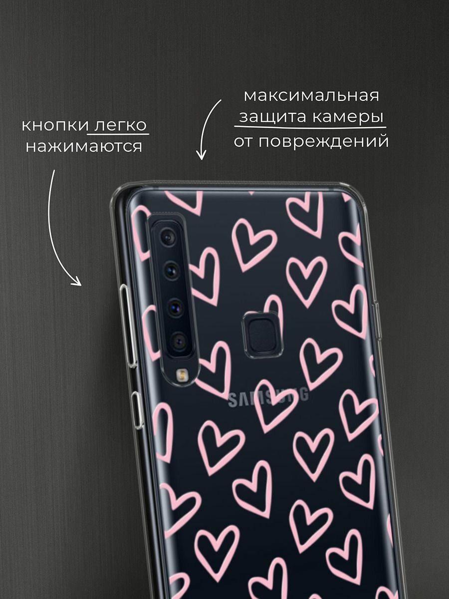 Чехол на Samsung Galaxy A9 2018 / Самсунг Галакси А9 2018 с принтом "Сердца паттерн" — фото 1