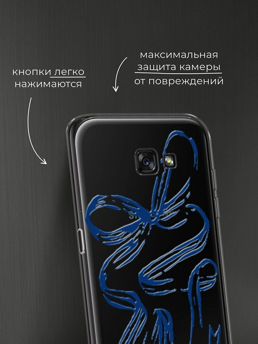 Чехол на Samsung Galaxy A7 2017 / Самсунг Галакси А7 2017 с принтом "Синие очертания банта 2" — фото 1