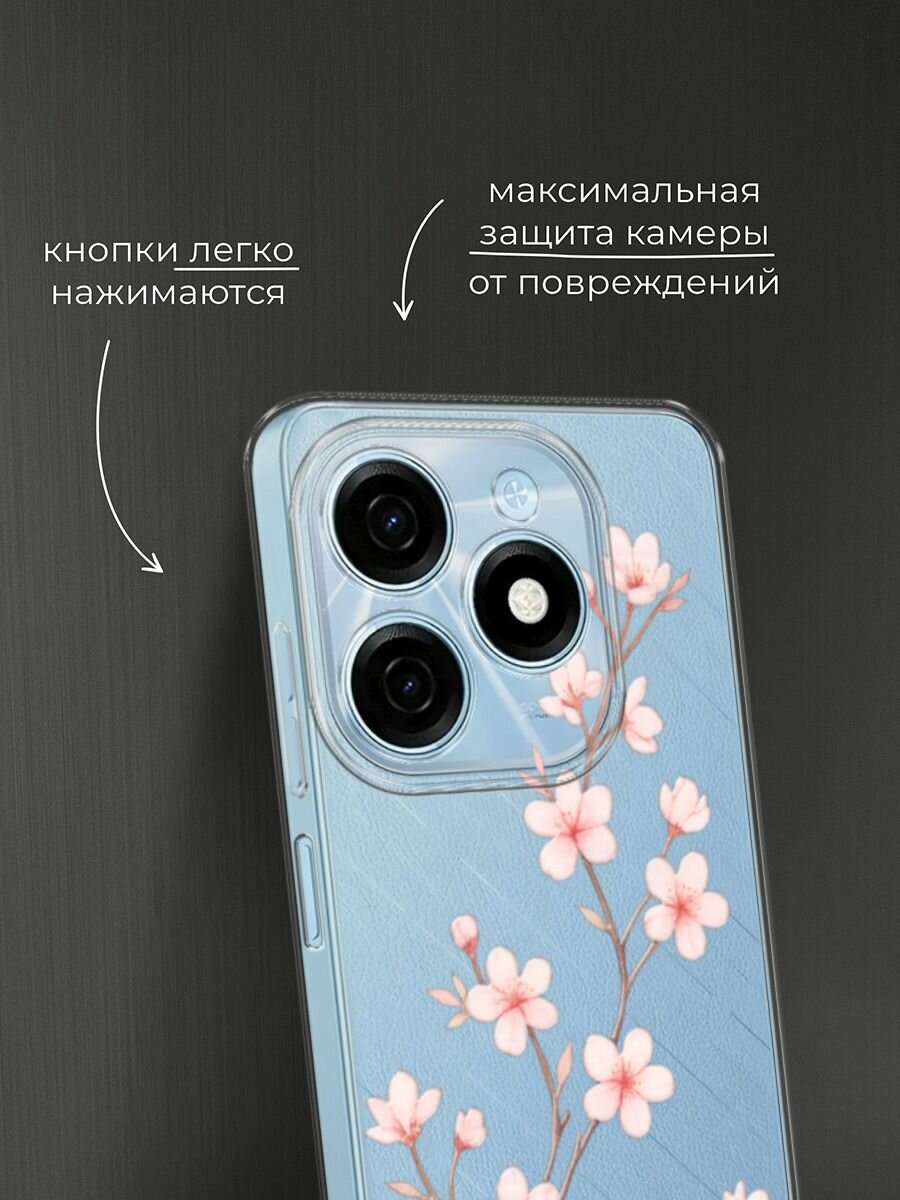 Чехол на Tecno Spark 20 / Текно Спарк 20 с принтом "Веточка сакуры 2" — фото 1