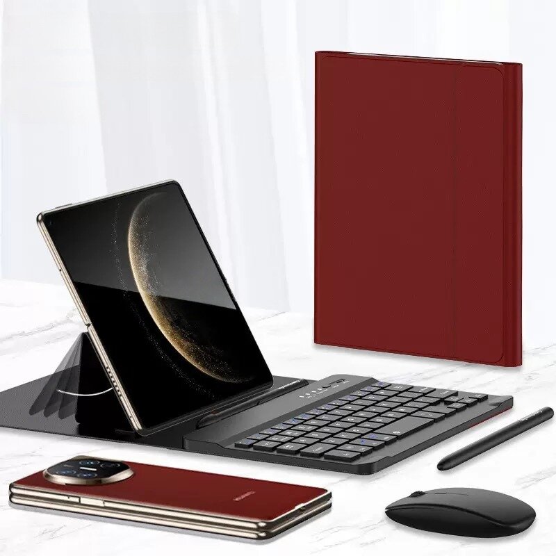 Совместимость с клавиатурой Huawei Mate X6 с Bluetooth-мышью и емкостным пером Bluetooth-клавиатура беспроводным образом подключается к кожаному чехлу