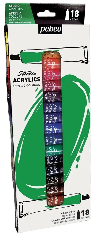 Краска акриловая Studio Acrylics, 18 цветовх12 мл