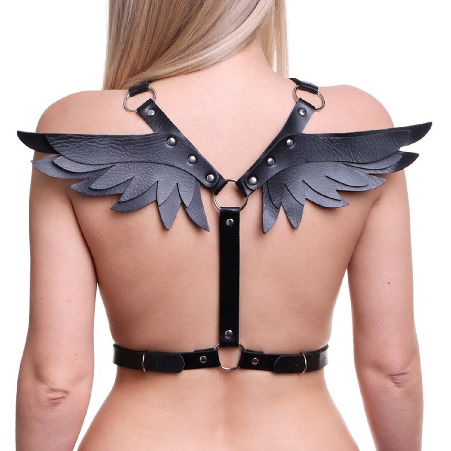 Портупея БДСМ с крыльями, на грудь, экокожа, размер OS, черный