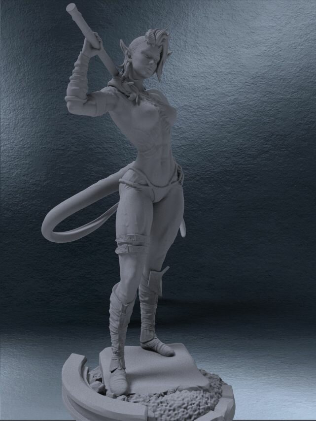 Karlach v2 Карлах Baldur's Gate обнаженная фигурка (15 см / Серый (без покраски))