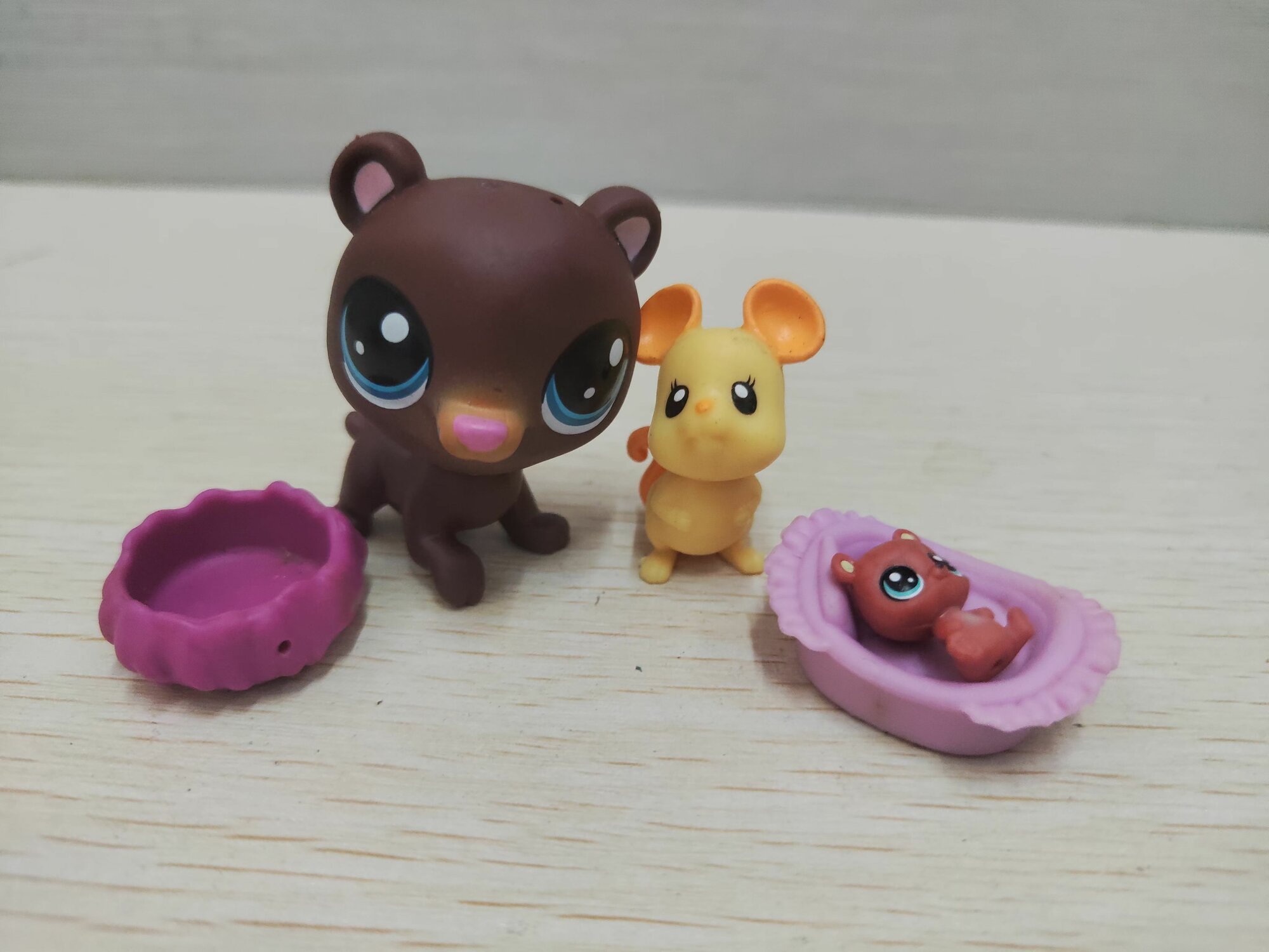 3 шт Фигурка Little Mini Pets Bear Mouse Figures Toy