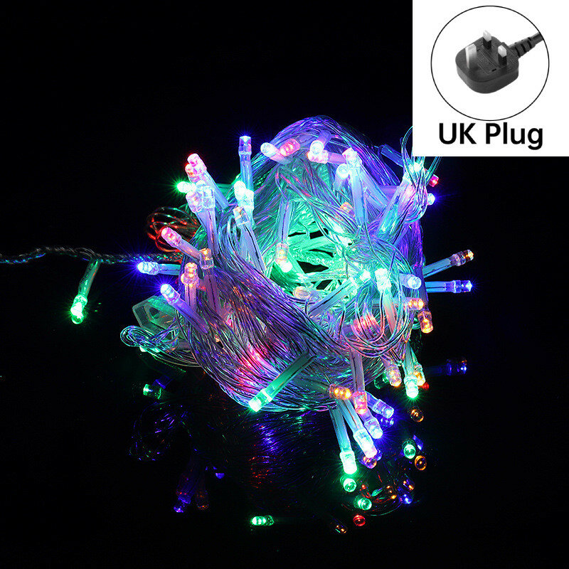 Наружные светодиодные гирлянды с восемью режимами водостойкие для праздничных украшений и торжеств мультитон UK