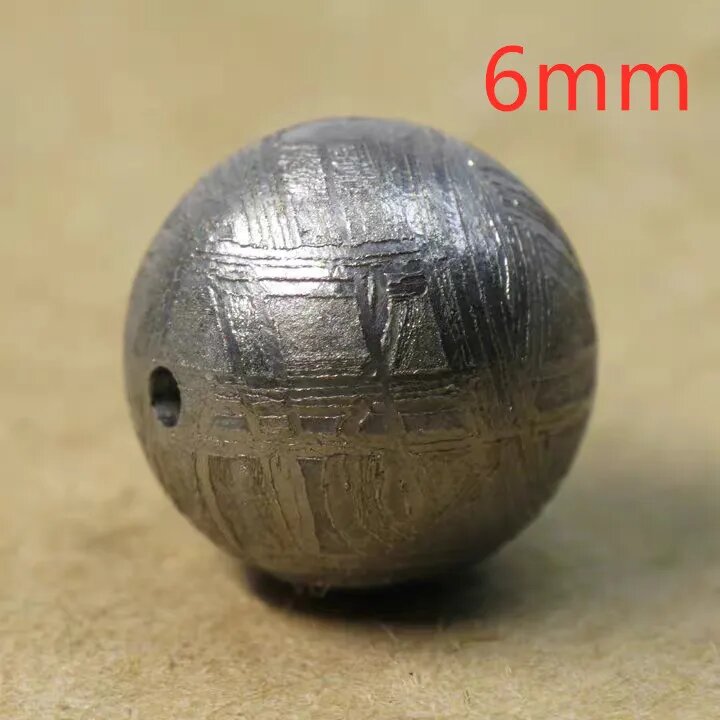 Серебрянная бусина из метеорита Gibeon MUKO GEMS 6mm