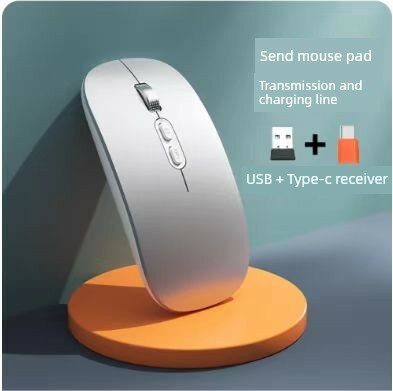 MacBook Apple Laptop Dedicated Bluetooth Wireless Mouse Pro Silent Air Charging Typec Interface Silver/New Wireless