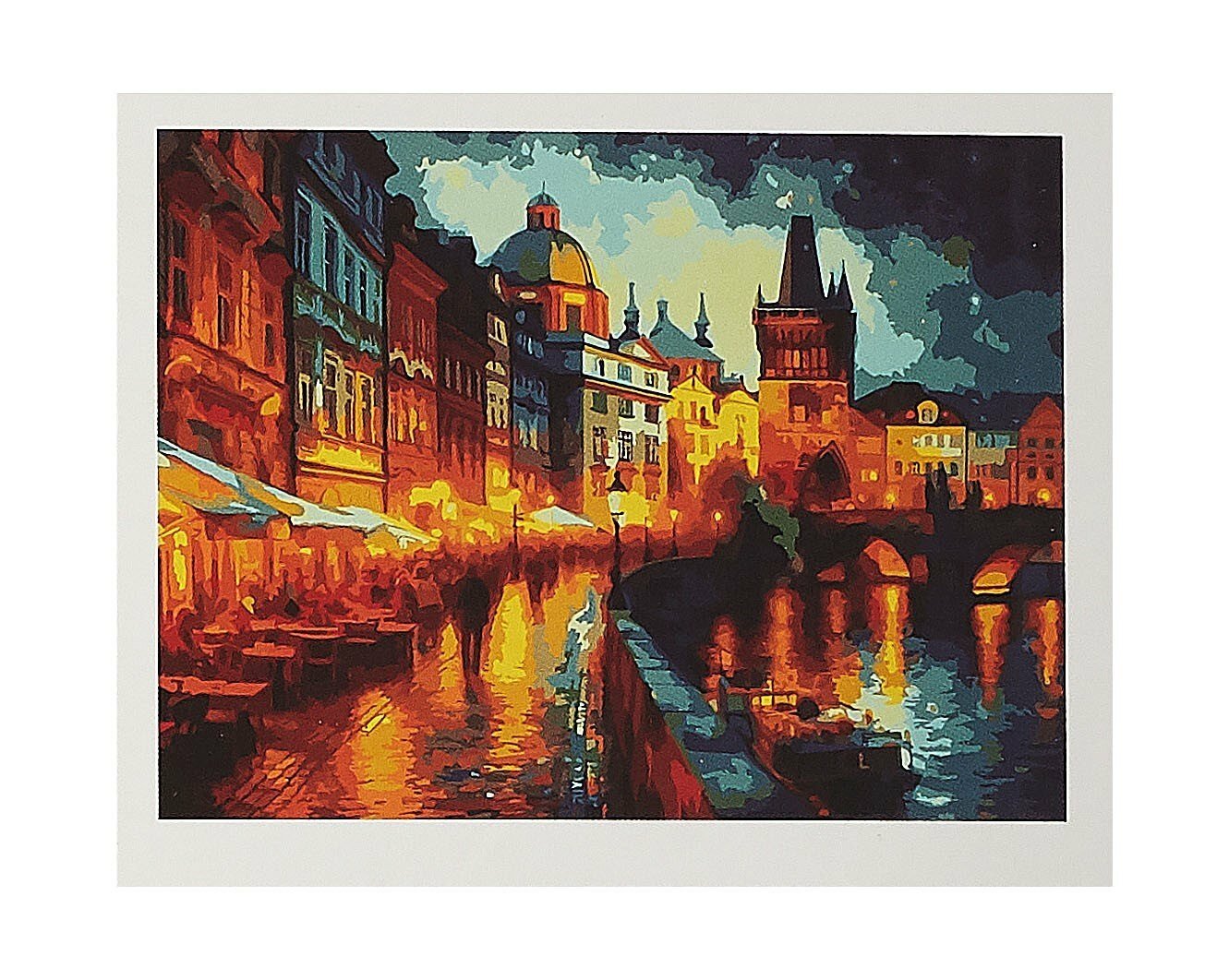 Холст с красками по номерам "Вечерняя Прага", 30 х 40 см