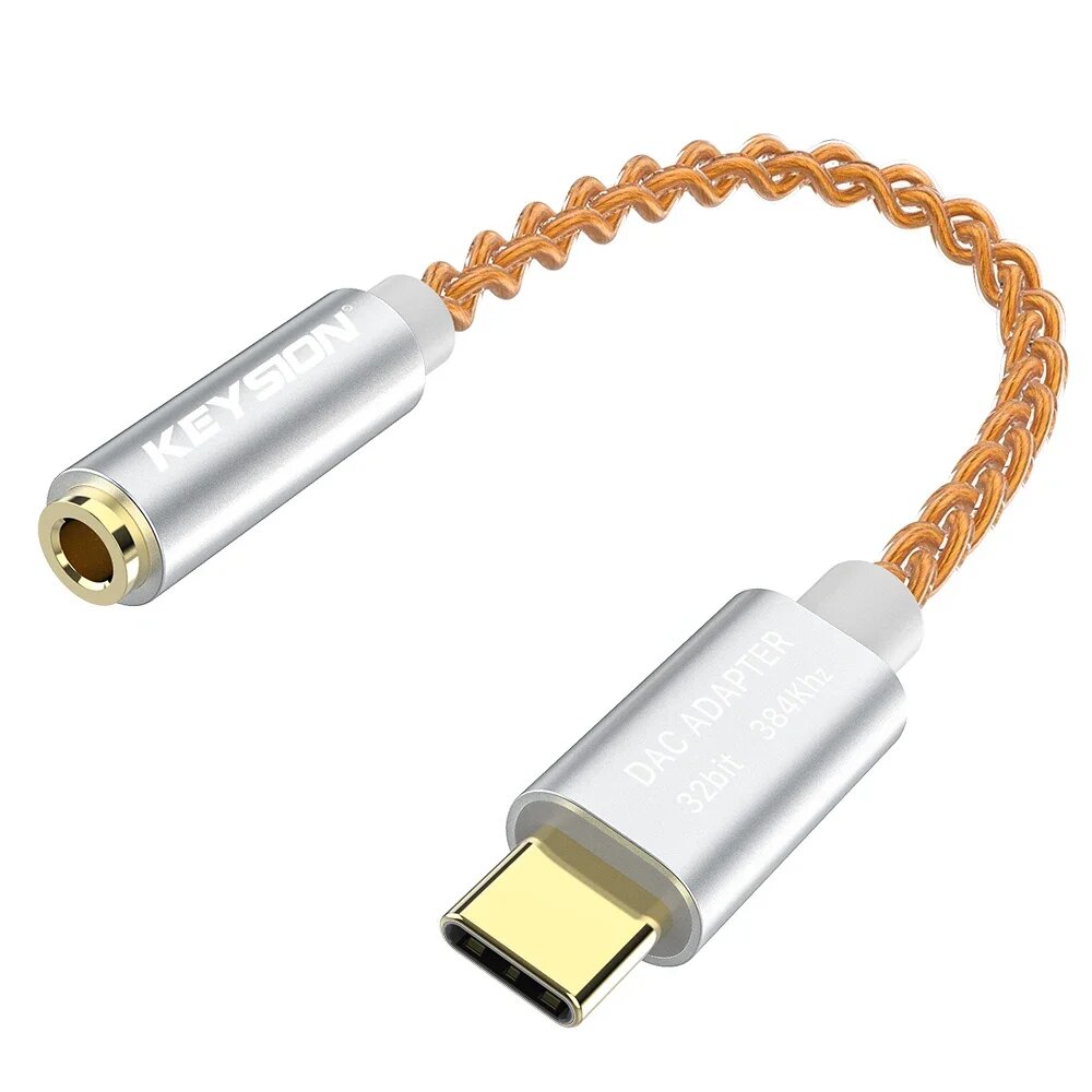 KEYSION ЦАП USB Type C 32bit 384kHz, серебристый