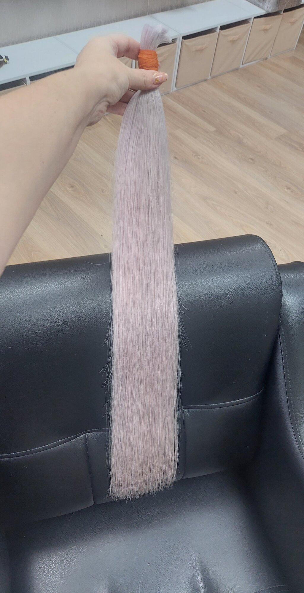 Натуральные волосы для наращивания 70см 100г, пепельный блонд, стандарт