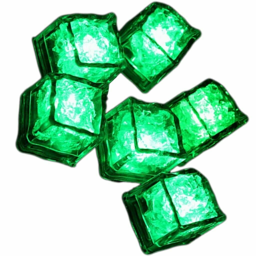 Набор из 12 водонепроницаемых светодиодных аксессуаров для напитков, украшений для вина, активируемых водой, уникальных светящихся форм для льда, барных принадлежностей, Зеленый