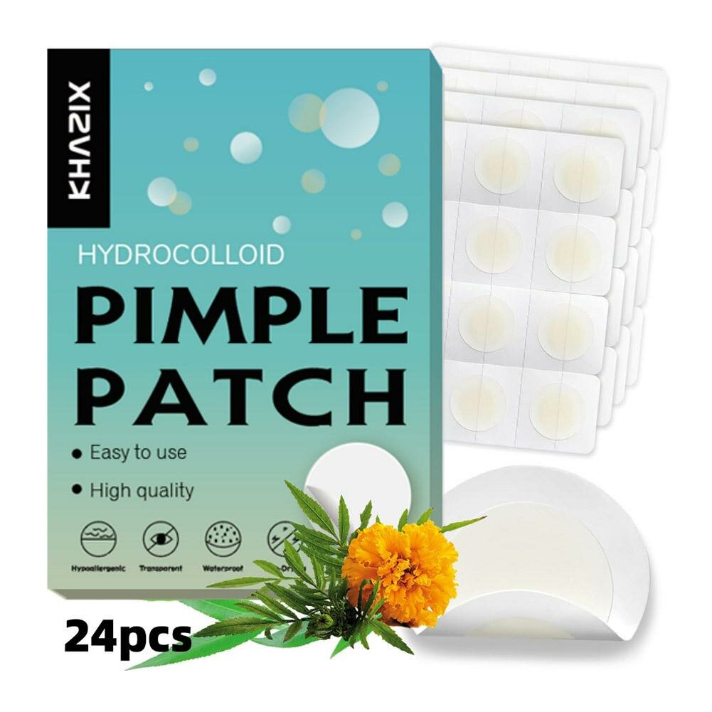 Патчи от прыщей гидроколлоидные 24 шт. для лица и тела. Защита и быстрое заживление воспалений.