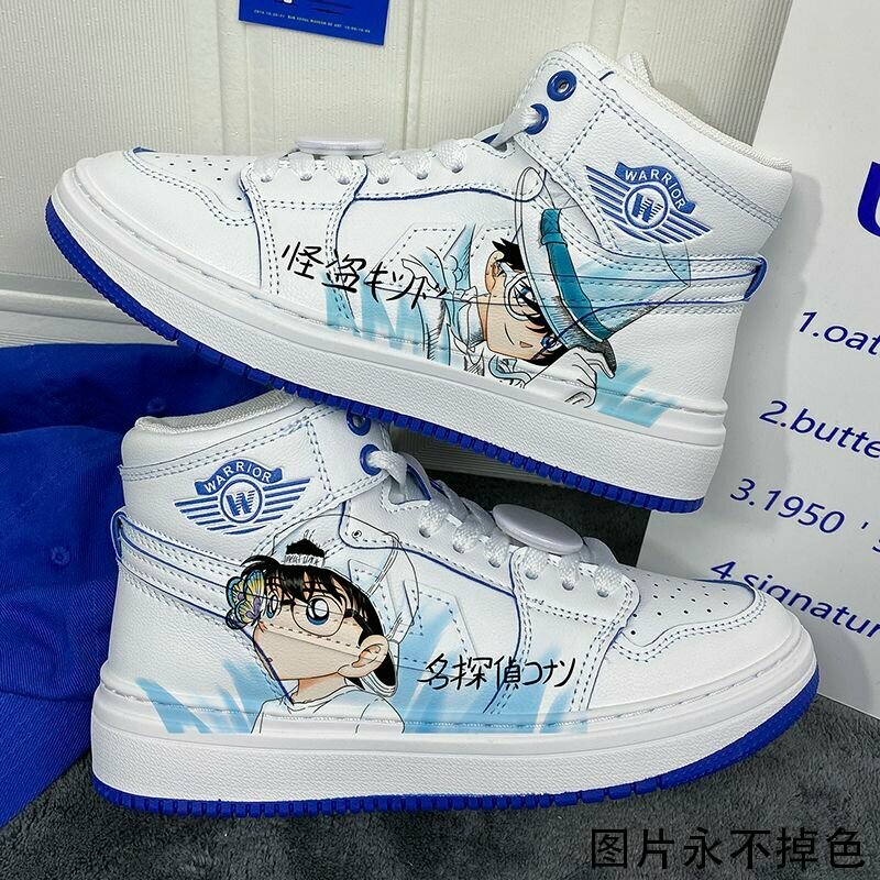 Высокие кеды Pepsi в стиле аниме для осени и зимы: теплые, модные и универсальные, идеально подходят для пар.