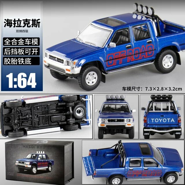 Masdi 1:64 HiLux Picku Alloy Car Diecasts & Toy Vehicles Miniature Scale Model Car For Children