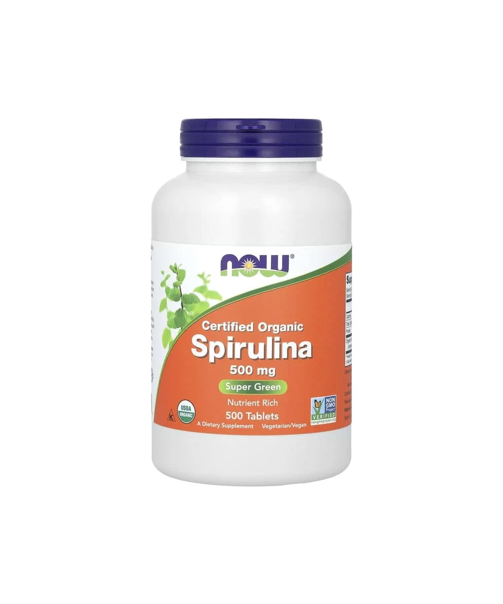 NOW Foods Spirulina 500 mg, НАУ фудс Спирулина 500 мг 500 таблеток