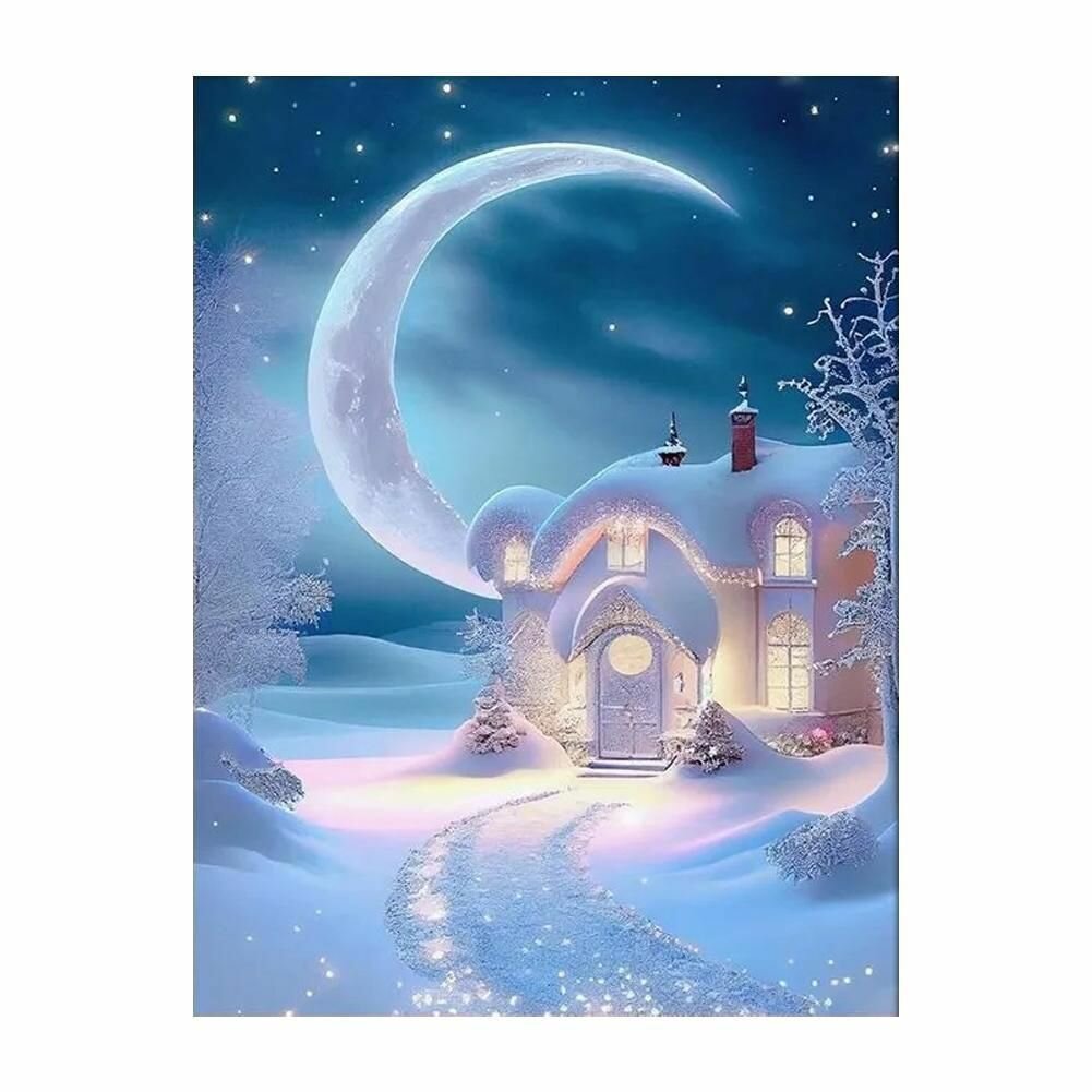 Сказочный снежный замок, набор алмазной живописи ручной работы DIY, украшения для дома, бескаркасные, 300*400 мм