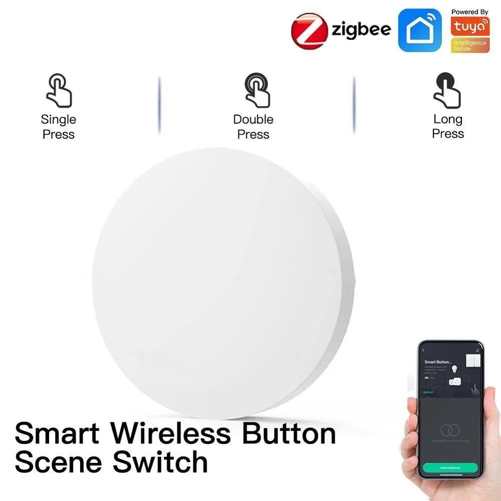 Умная беспроводная кнопка Zigbee Tuya, умный дом