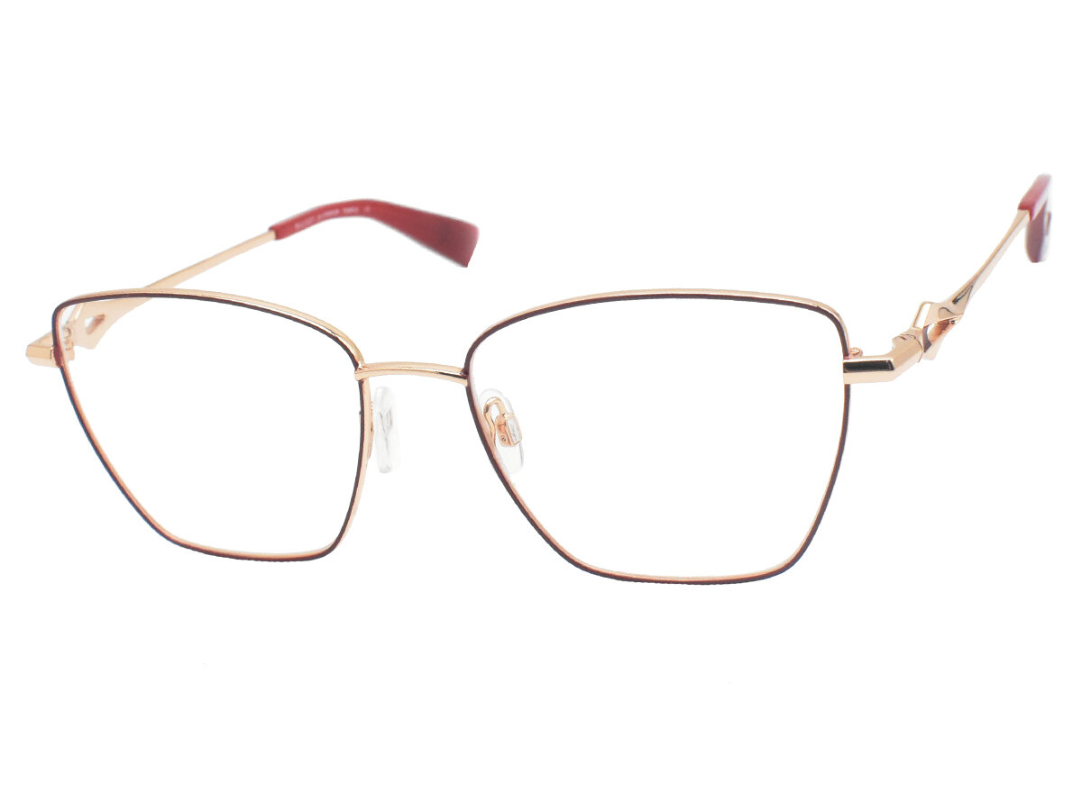 Оправа для очков BULGET BG1840T 07B пол Женский форма оправы Геометрическая цвет оправы Золотой, Красный-Бордовый