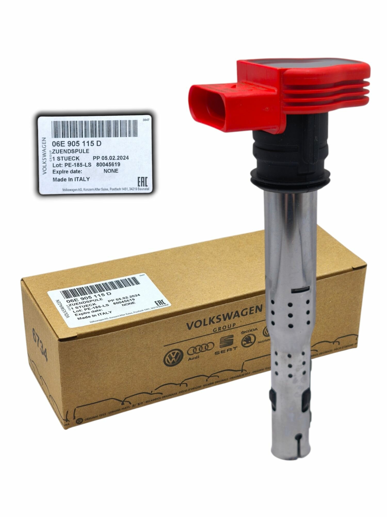 Катушка зажигания VAG 06E905115D для Audi A4 A5 A6 A7 A8 Q7, VW Touareg Passat