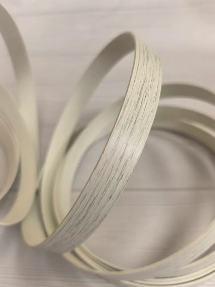 Кромка ПВХ мебельная без клея, размер 1х19 мм, намотка 5м, цвет Дуб Эльза. Пальмира 90107