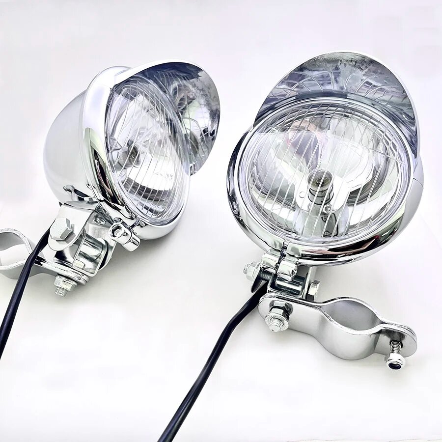 Универсальные мото фары, цвет ABS, противотуманные фары для мотоцикла, лампа для фар, запасные части для мотоцикла, освещение