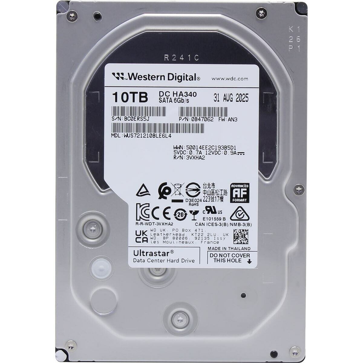 HDD 10 Tb SATA 6Gb/s Western Digital Ultrastar 3.5"