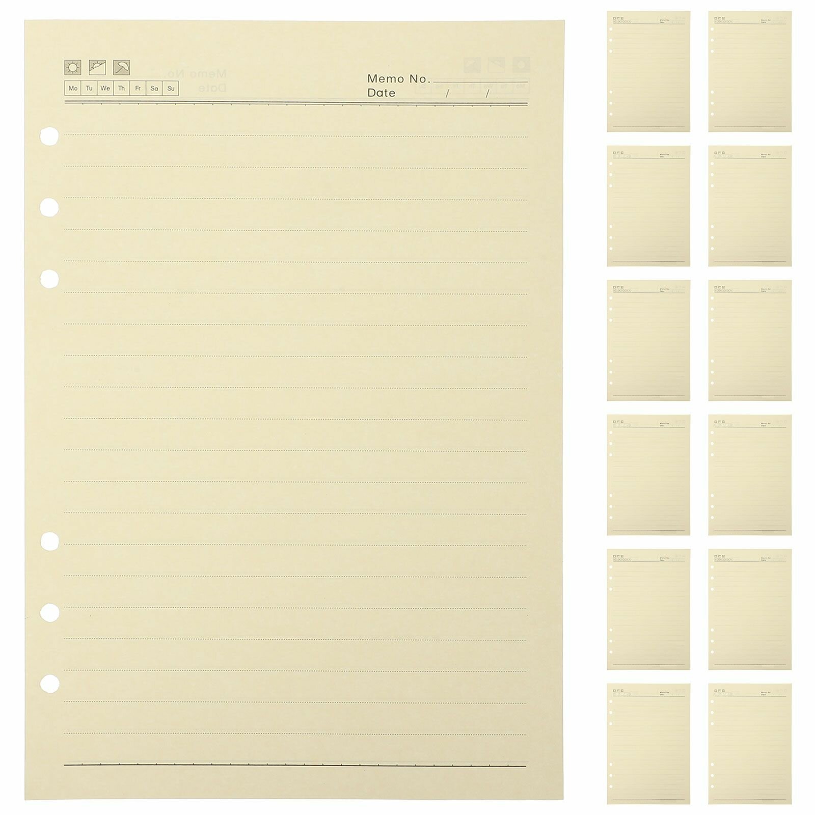 Вставные листы для организации дел с отметками погоды, размером А5, для шестикольцевых файлов, 60 штук