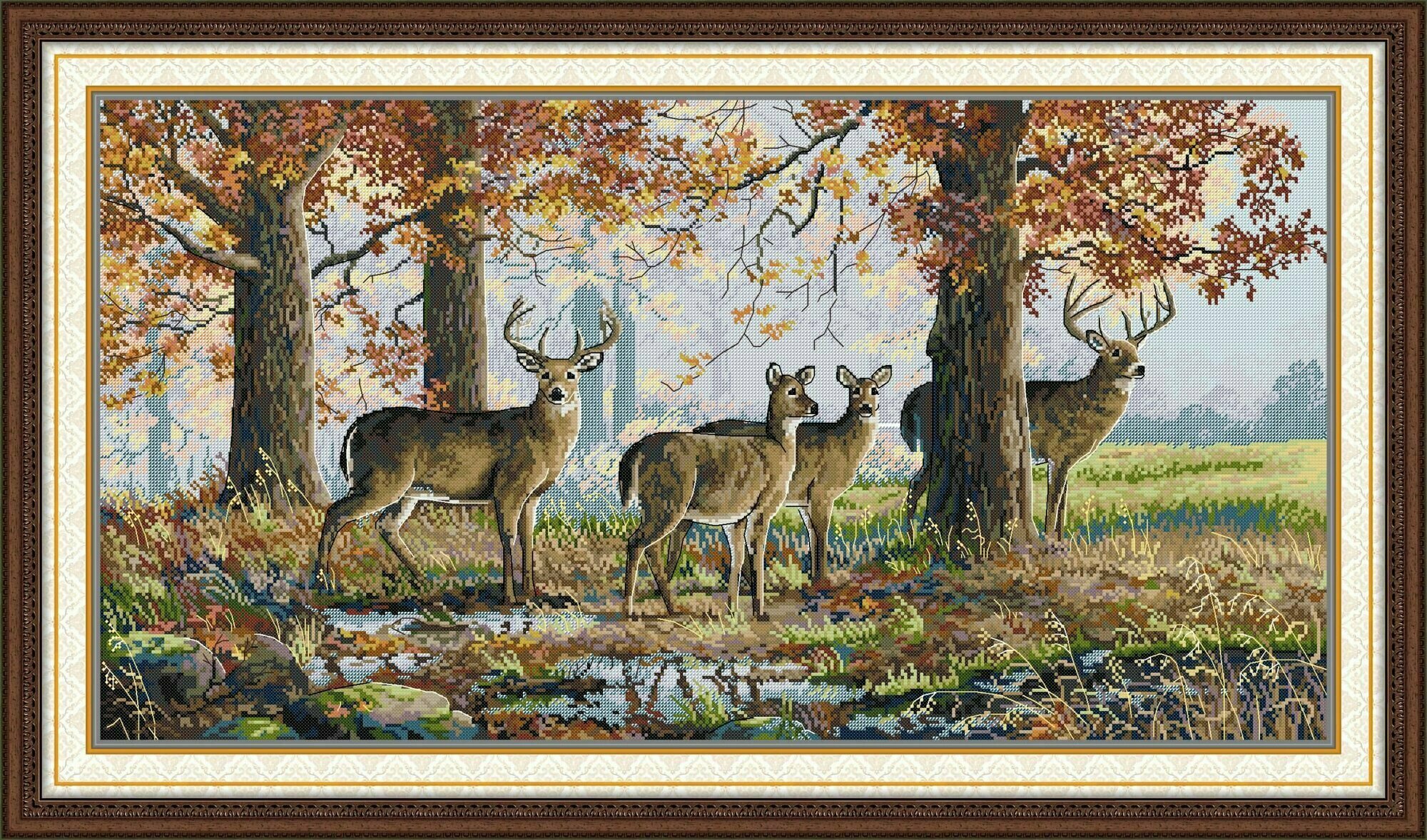 NKFвышивка крестом наборы, Схема на 14CT "Под дубом",77*44CM