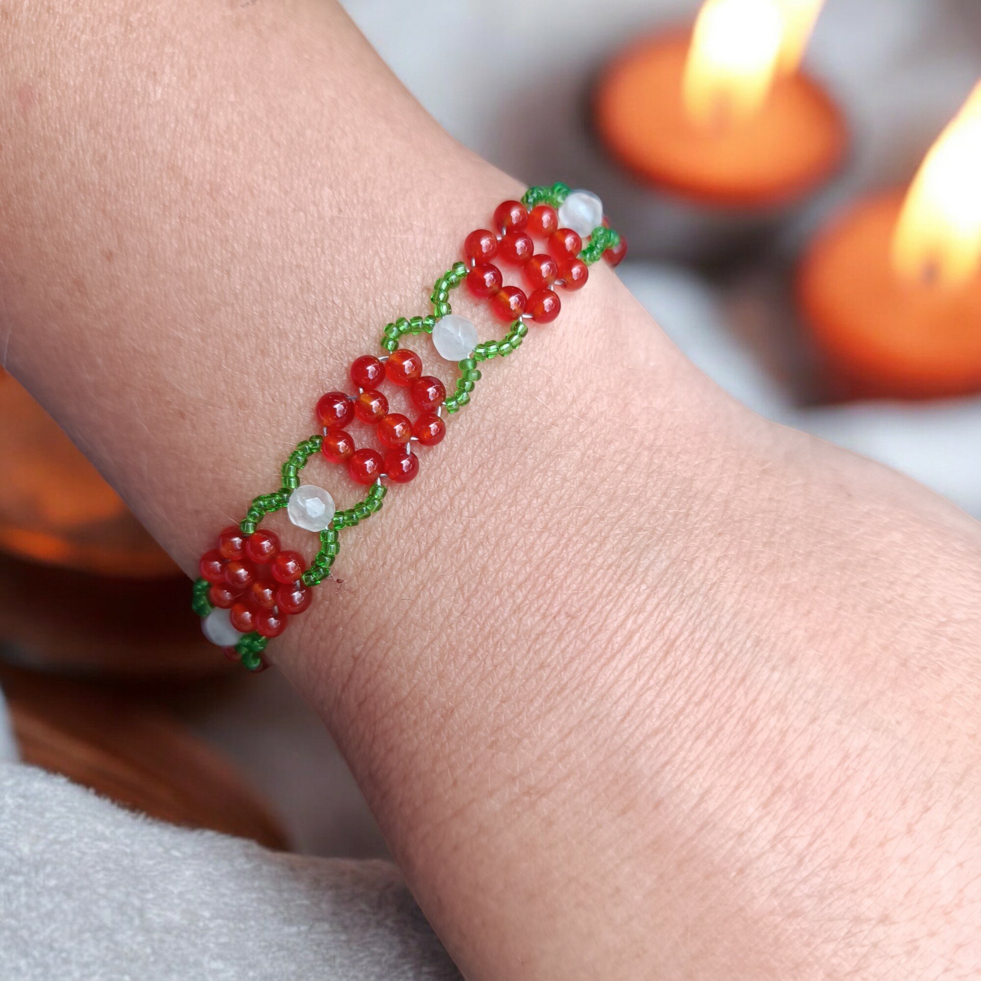 Плетеный браслет, лунный камень, агат, сердолик