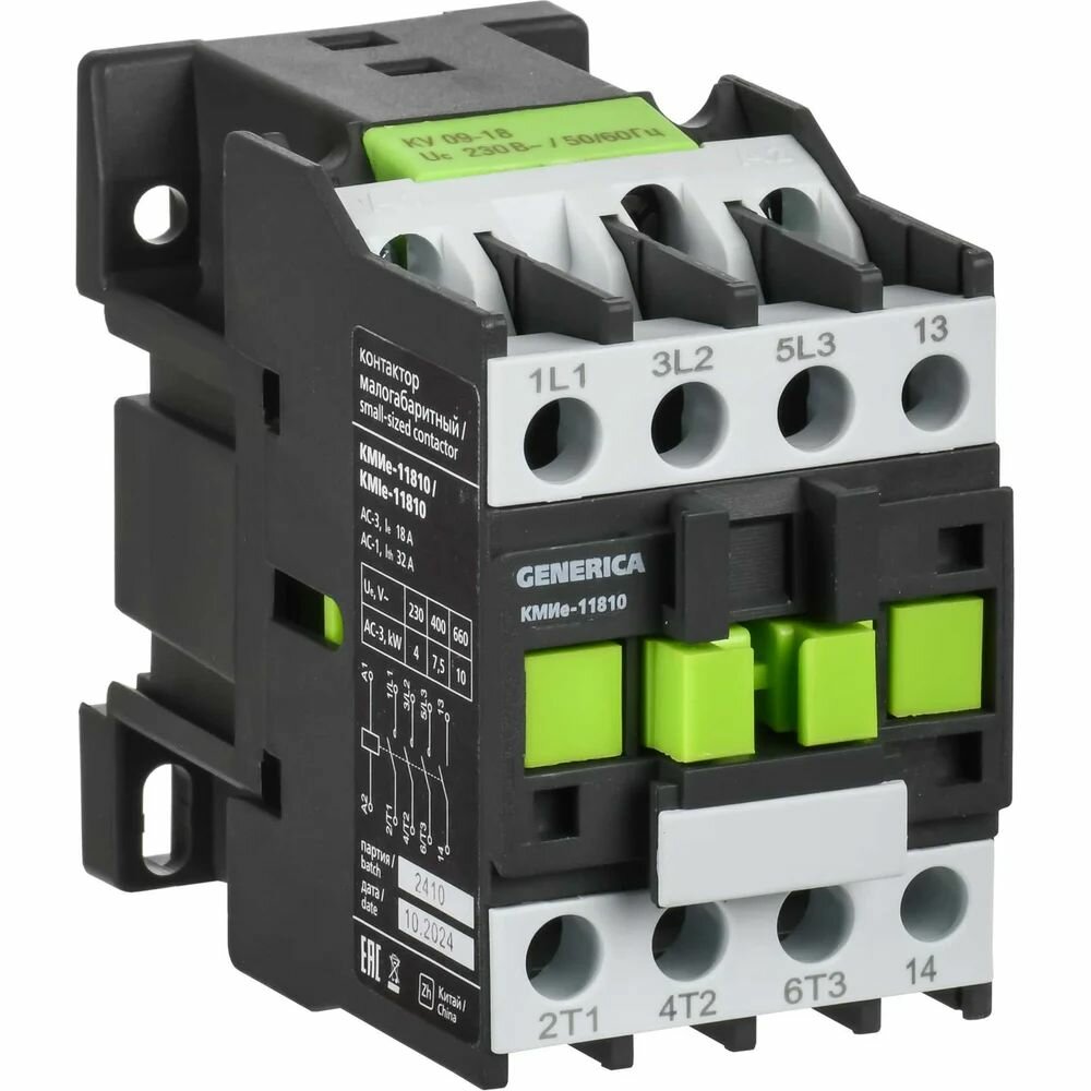 Контактор GENERICA КМИе-11810 18А 36В/АС3 1NО KKME11-018-036-10