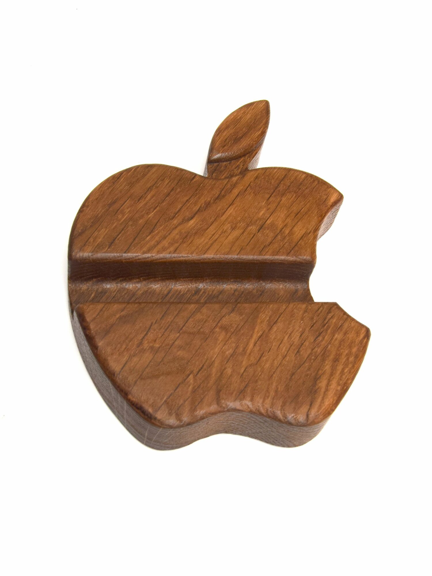 Подставка для телефона и планшета настольная деревянная / из темного дуба