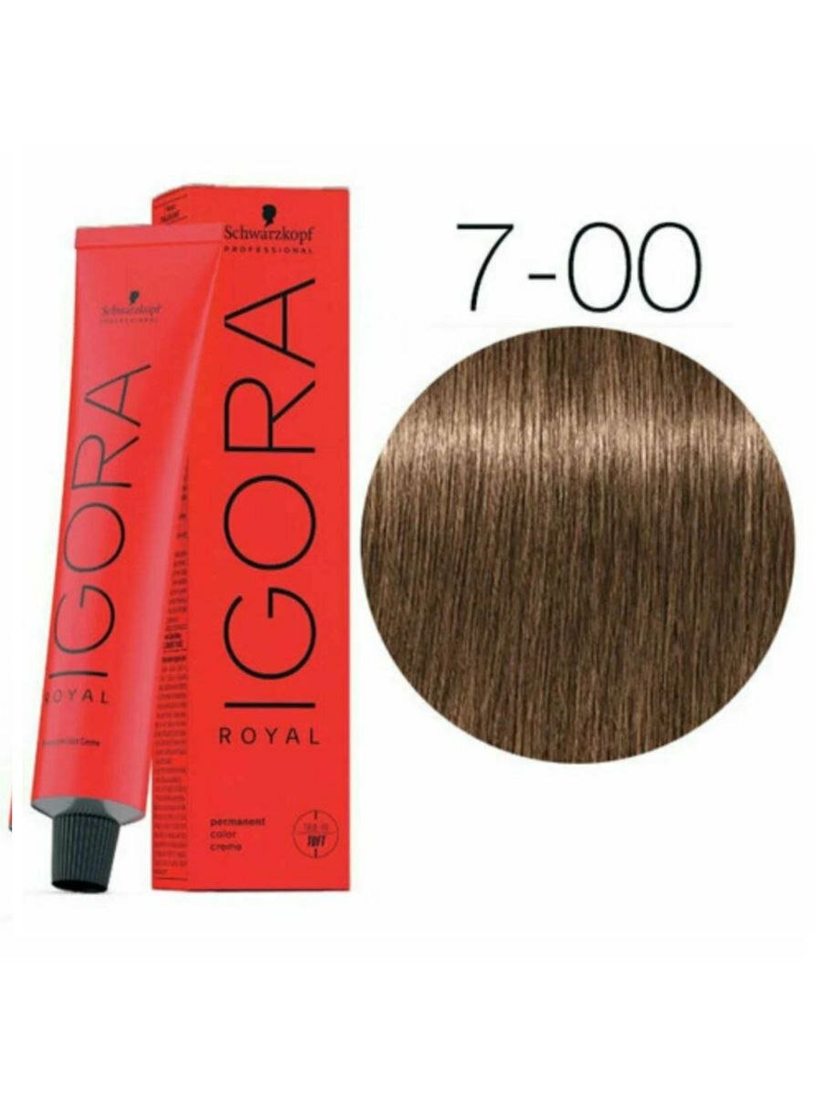 Краска для волос средний русый натуральный экстра Schwarzkopf Igora Royal 7-00 60 мл