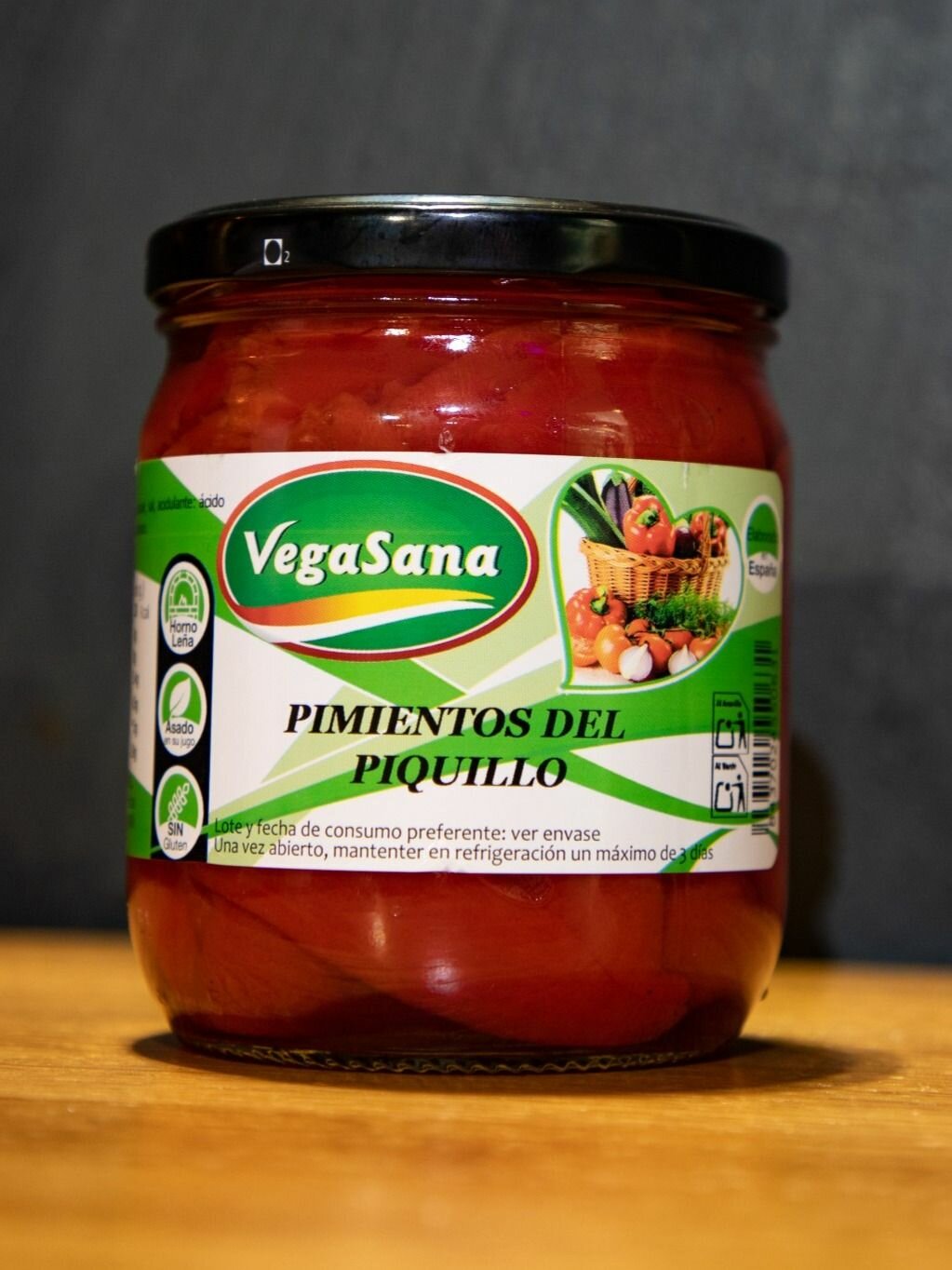 Перец VegaSana "PIMIENTO PIQUILLO", в маринаде, резаный, стеклянная банка, 430г