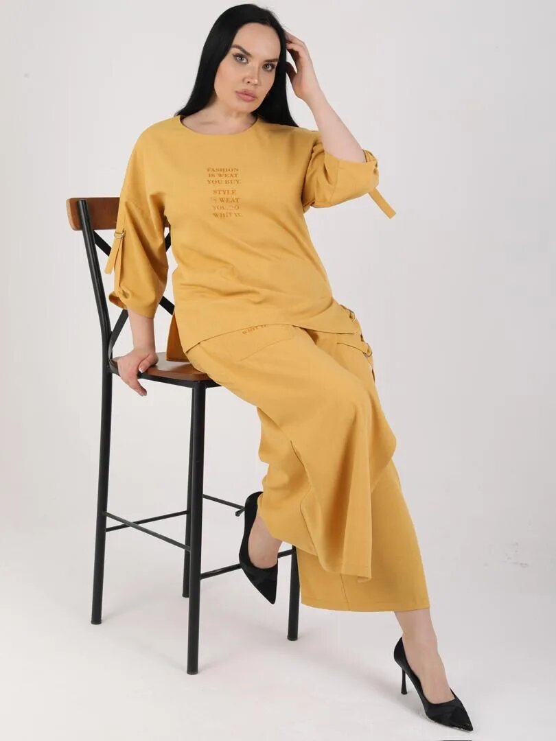 Комплект одежды Кюлоты однотонные вишня/изумруд/голубой/желтый