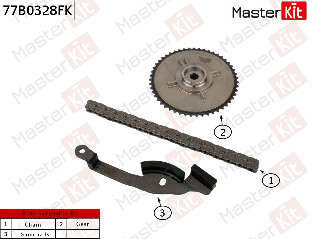 Комплект цепи вакуумного насоса NISSAN YD22DDTi MasterKit 77B0328FK