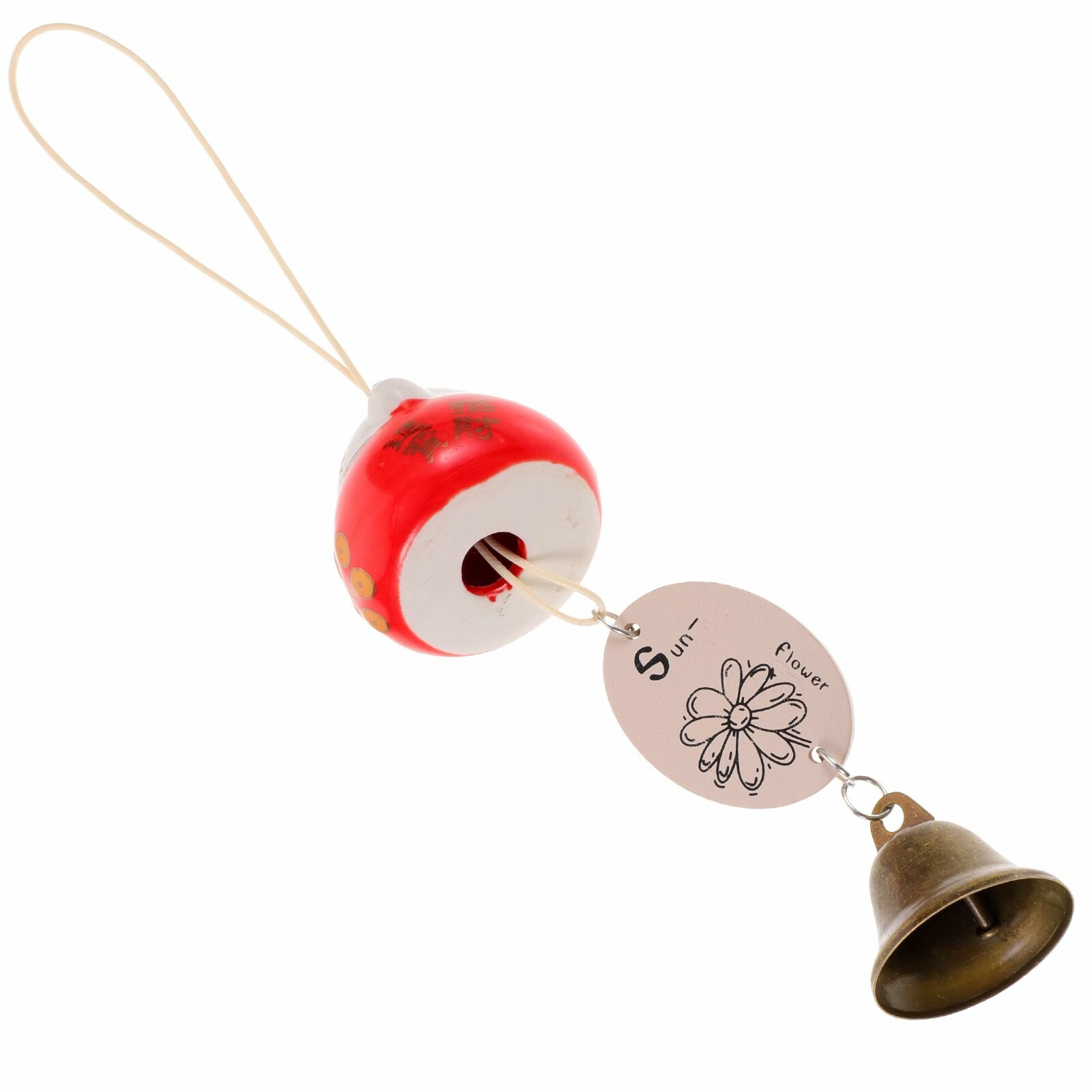 Кошачий керамический колокольчик для подвешивания, красный, для уличного декора