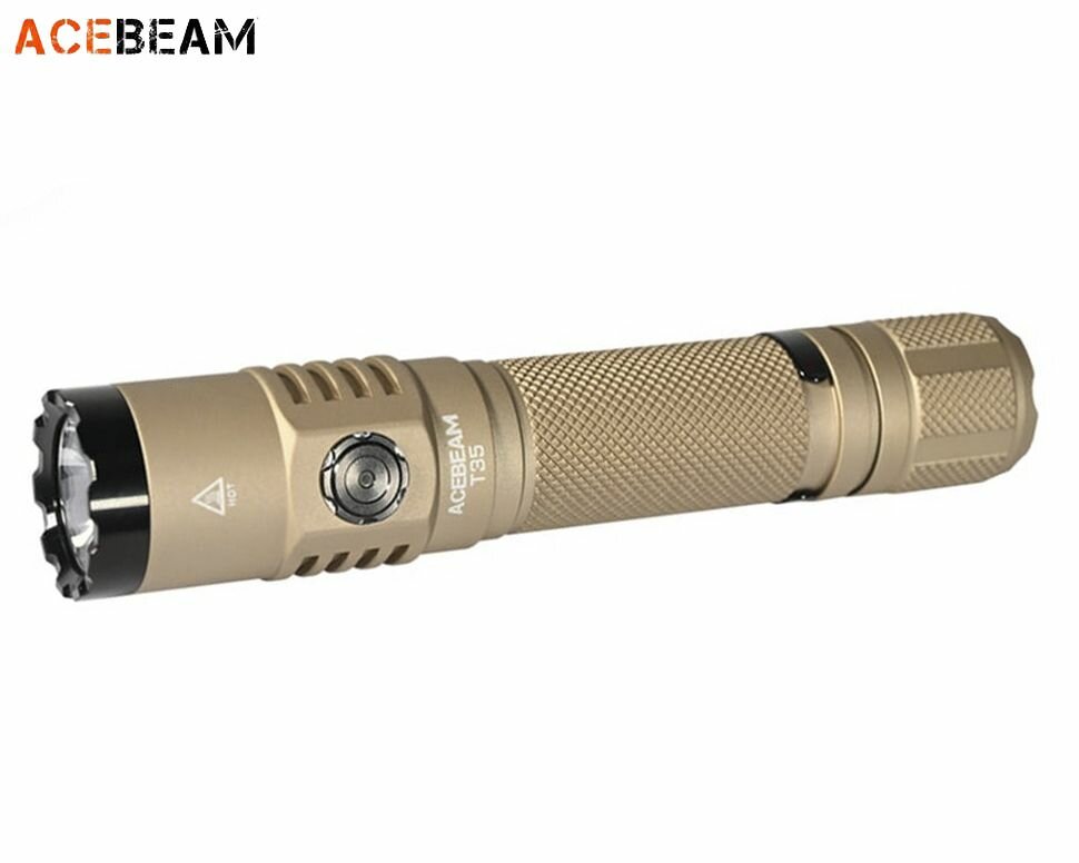 Фонарь Acebeam T35 Deser Sand (Cool white 6500K), 18650, 380 метров, 1900 люмен (Комплект)