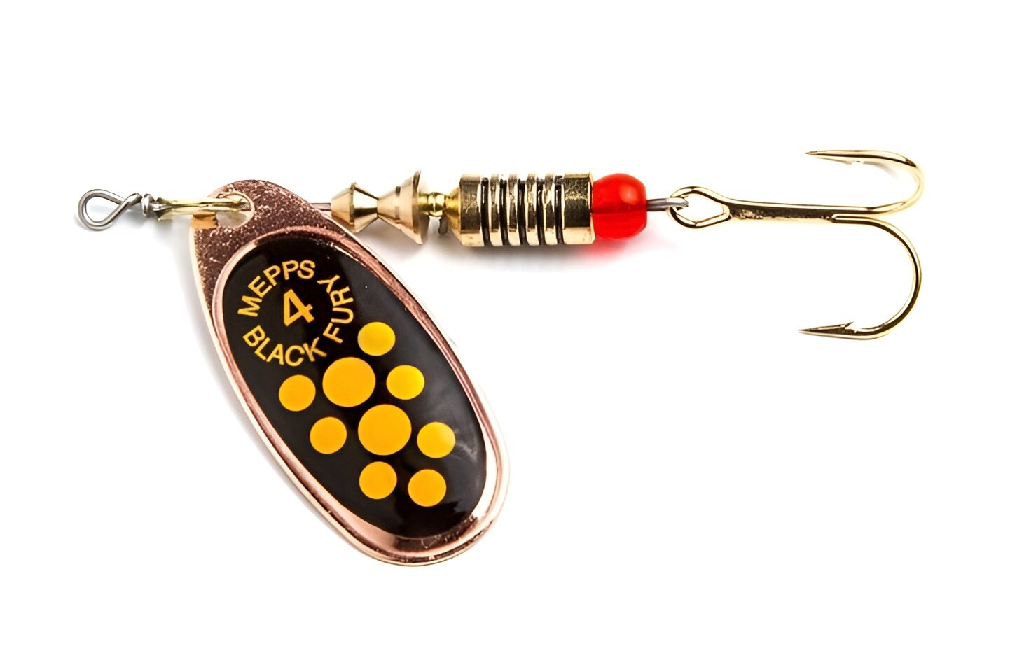 Блесна вращающаяся Mepps "BLACK FURY", 4, Copper/Yellow, 1 шт.