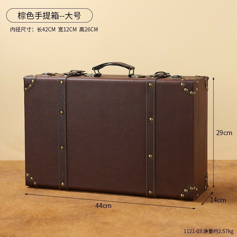 Винтажный ностальгический европейский стиль, ручная кожаная коробка для хранения, деревянная коробка, дорожная коробка, чемодан, реквизит для свадебной фотографии