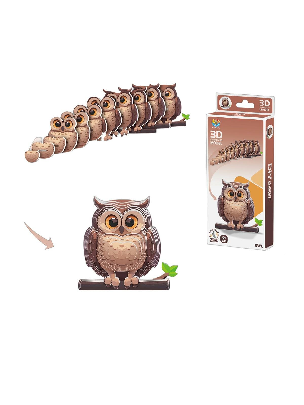 Набор для сборки 3D бумажной игрушки-головоломки с животными для семейного сбора