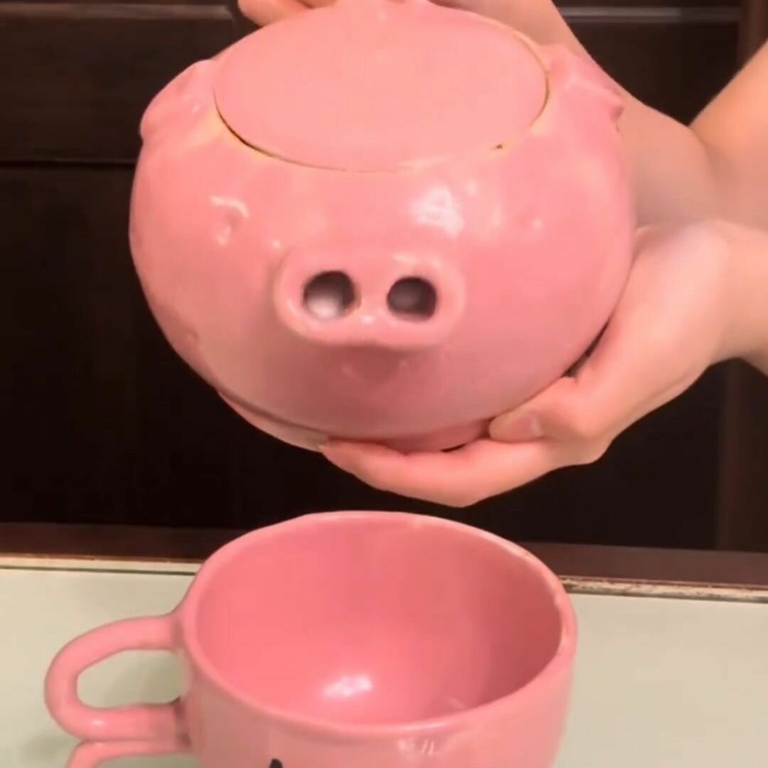 Керамический чайник в виде свиньи, забавный чайник с носом свиньи, интересная чашка для воды, чайный набор с головой свиньи для лучшего друга, подарок для розыгрыша