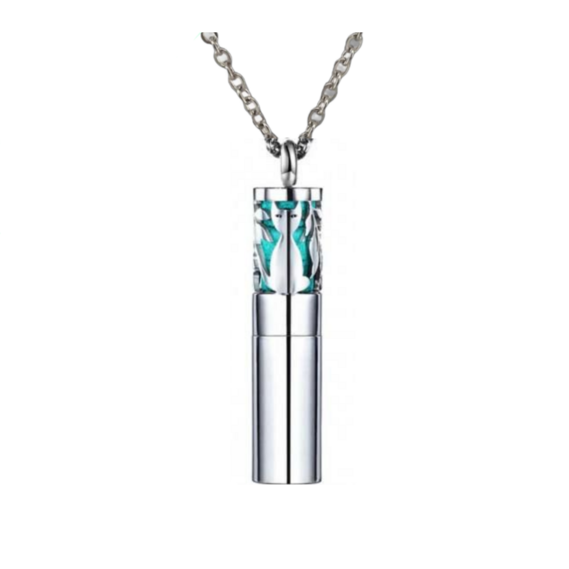 Аромакулон для эфирных масел, длинна 42мм из титановой стали 316L + цепочка 60см + 6 фетровых вкладыша. Вариант 1