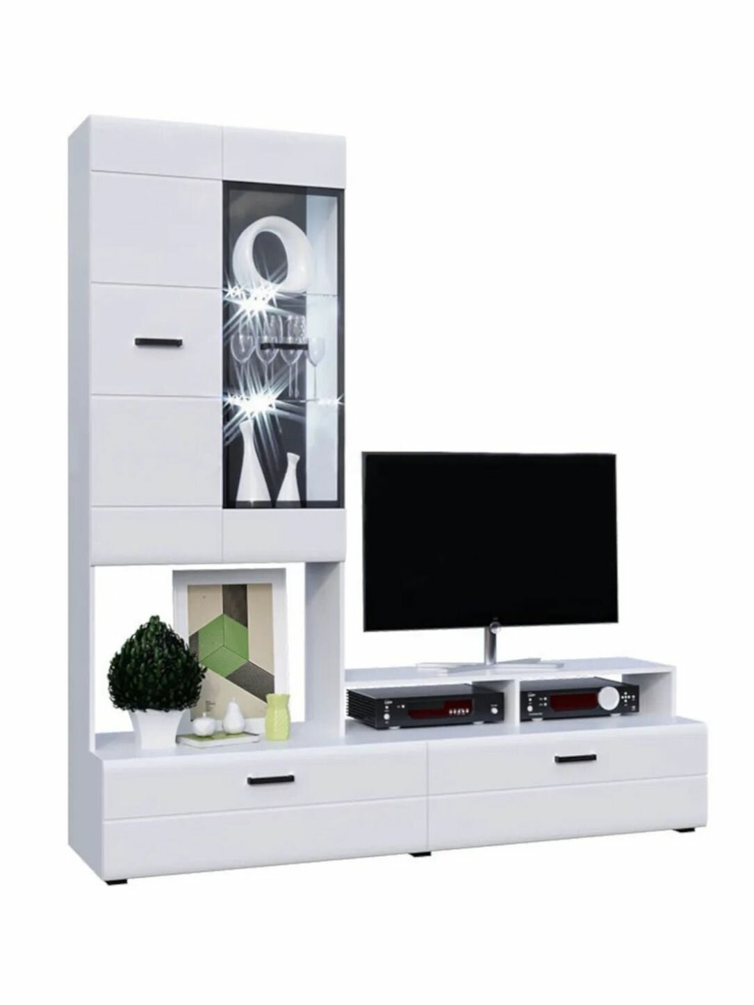 Нэнси New Центральная секция 200 см. Белый глянец, Белый