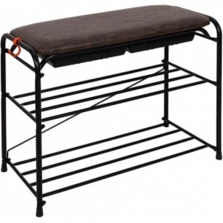 Подставка для обуви "Альфа 23" с сиденьем и ящиком, 65х30х48 см, черный ПДОА23СЯ Ч